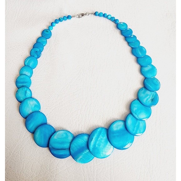 Unbranded | Jewelry | Vintage Abalone Blue Dye Graduated Shell Disc ...
